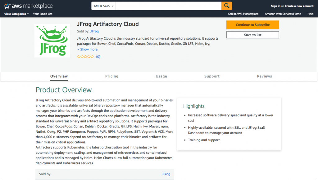 Learn about the JFrog Artifactory Cloud on AWS Offering and Benefits
